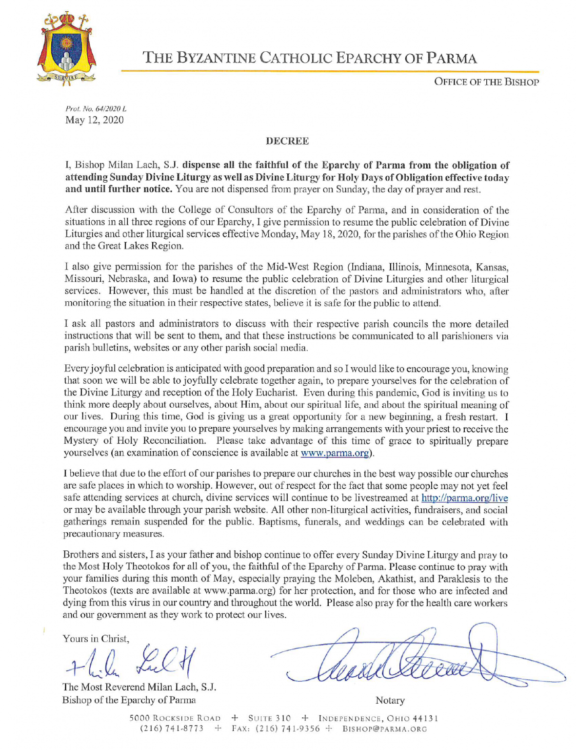 Decree on Dispensation | St. Stephen Byzantine Catholic Church