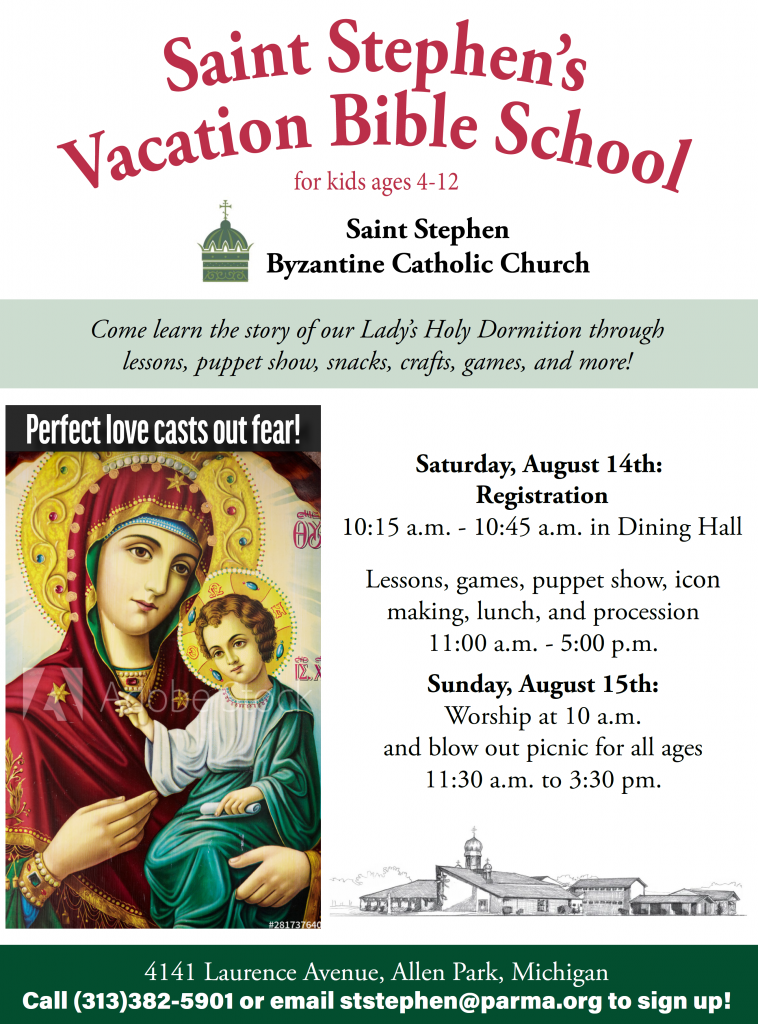 Vacation Bible School 2021 | Saint Stephen Byzantine Catholic Church